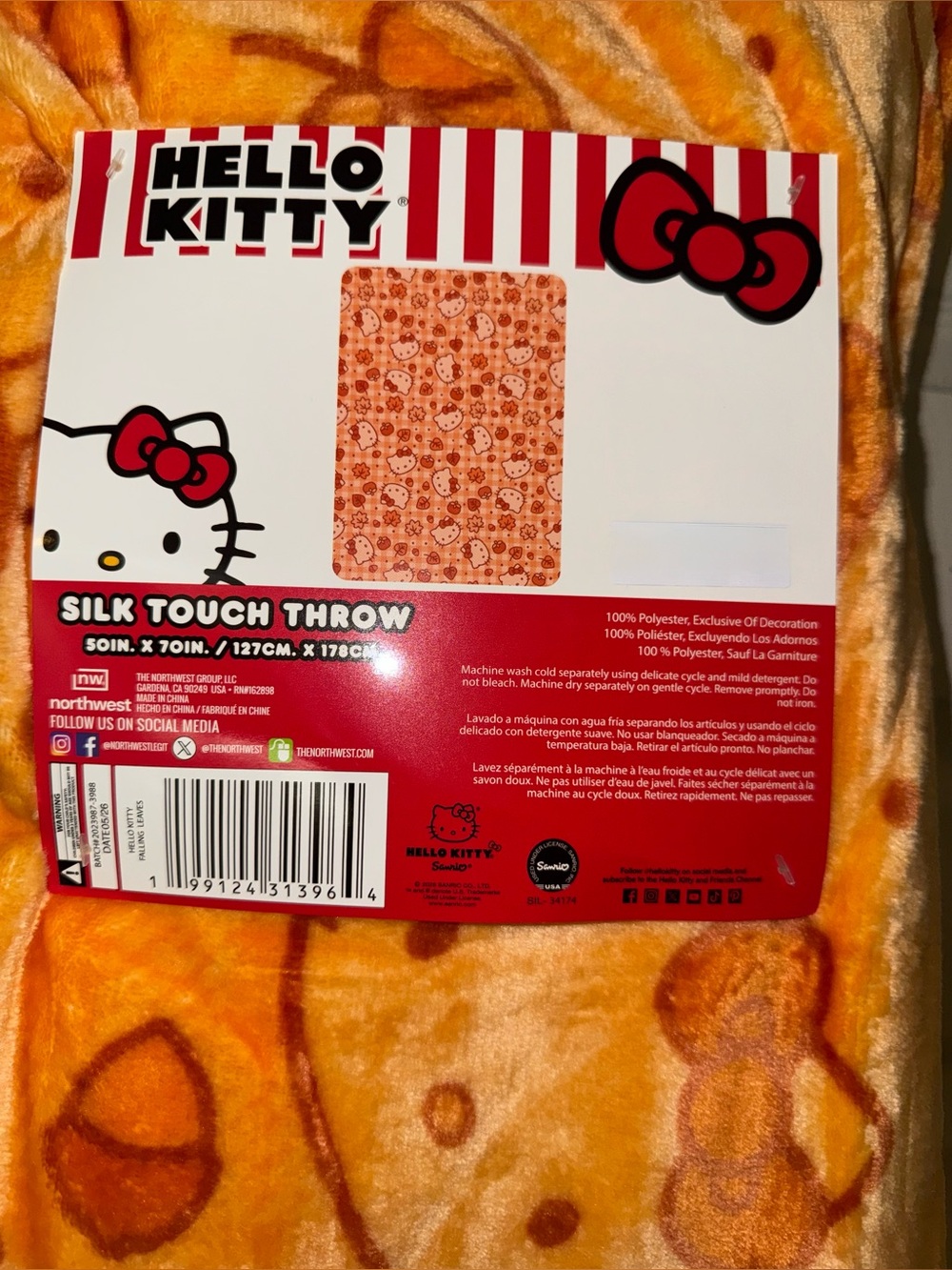 Hello Kitty Bedding Hello Kitty Falling Leaves Blanket 5x70 Poshmark